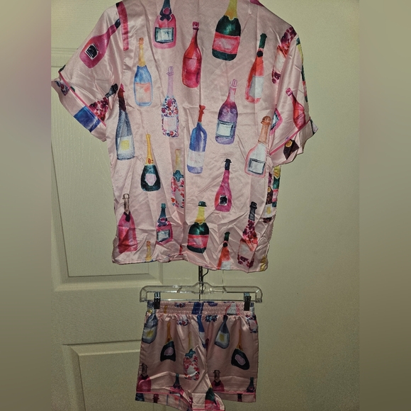 Sheshow | Intimates & Sleepwear | Nwt Satin Wine Bottle Pajama Set ...